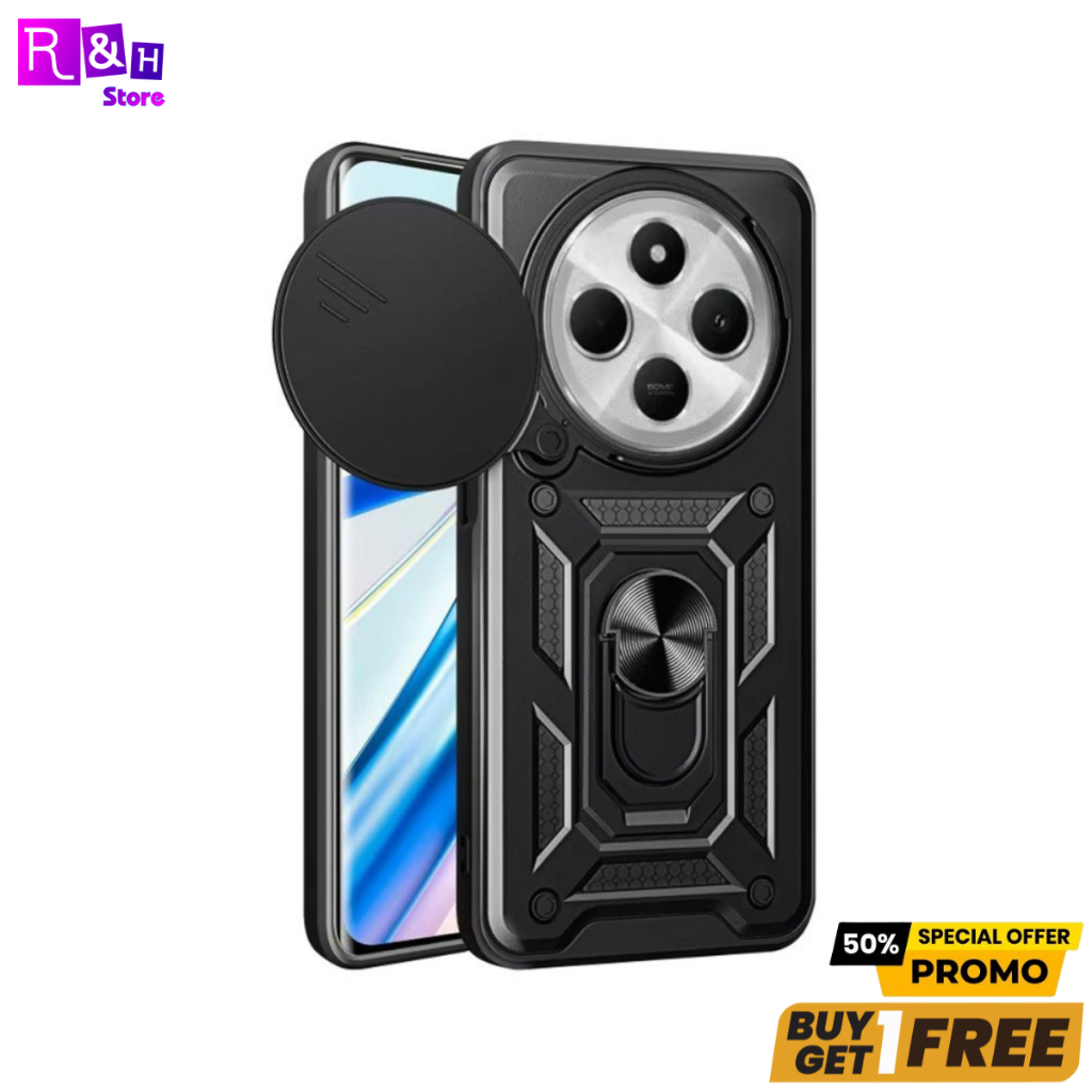 Case Xiaomi POCO C75 4G 5G Military Slide Camera Ring Magnetic + FREE ...
