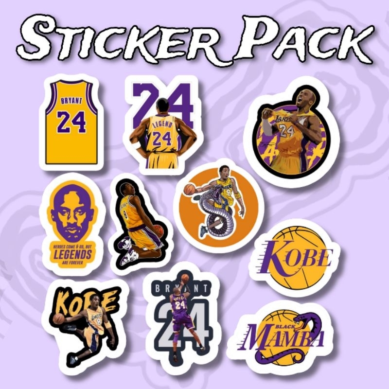 Nba Kobe Bryant Goat Stickers 24 Pack contains 10 waterproof vinyl ...