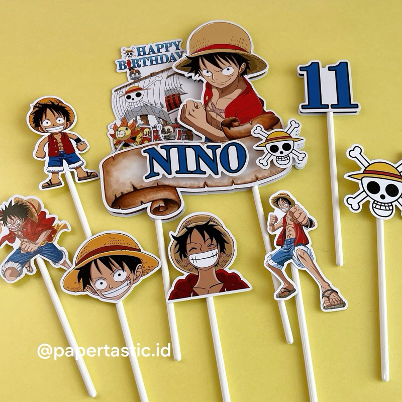 One Piece Luffy Character 3D Cake Topper Birthday Tart Cake Decoration ...