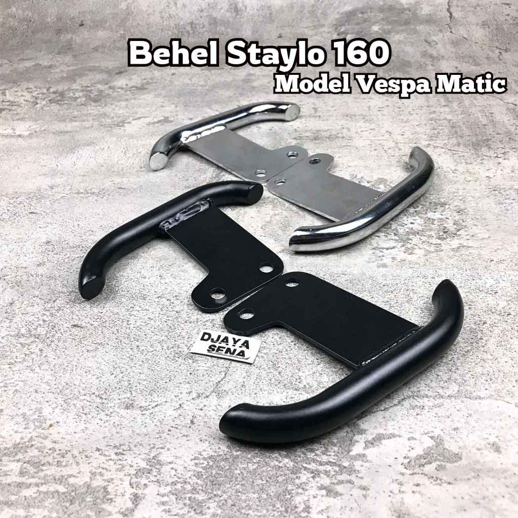 HITAM Staylo 160 Stirrups, Vespa Matic Model, Chrome and Black | Shopee ...