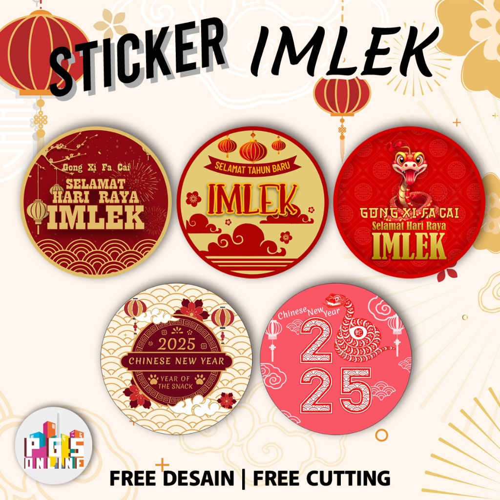 Chinese New Year Sticker 2025 ROUND BONDAC DIAMETER 5 CM Chinese New ...