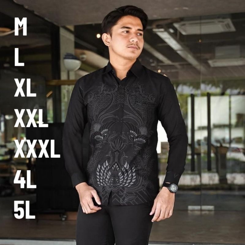 Modern Long Sleeve Men's batik Men's batik long sleeve men's batik shirt big size jumbo batik M ...