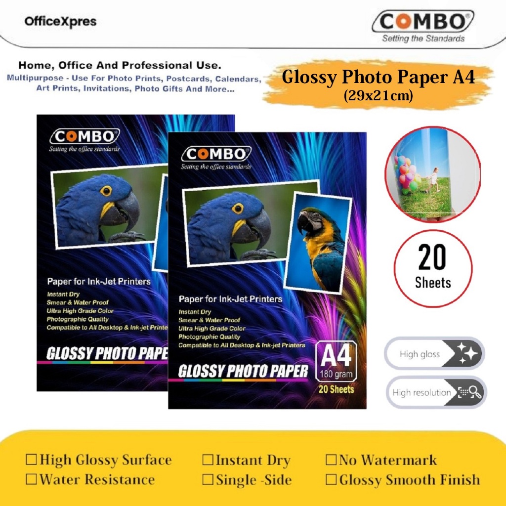 A4 180Gsm Photo Paper / A4 Glossy Photo Paper / 1 Side Photo Printing ...