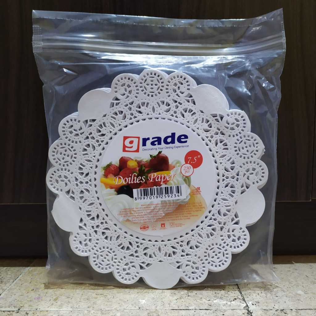 PUTIH Round White Doilies Paper 7,5" GRADE White Doilies Paper Round ...