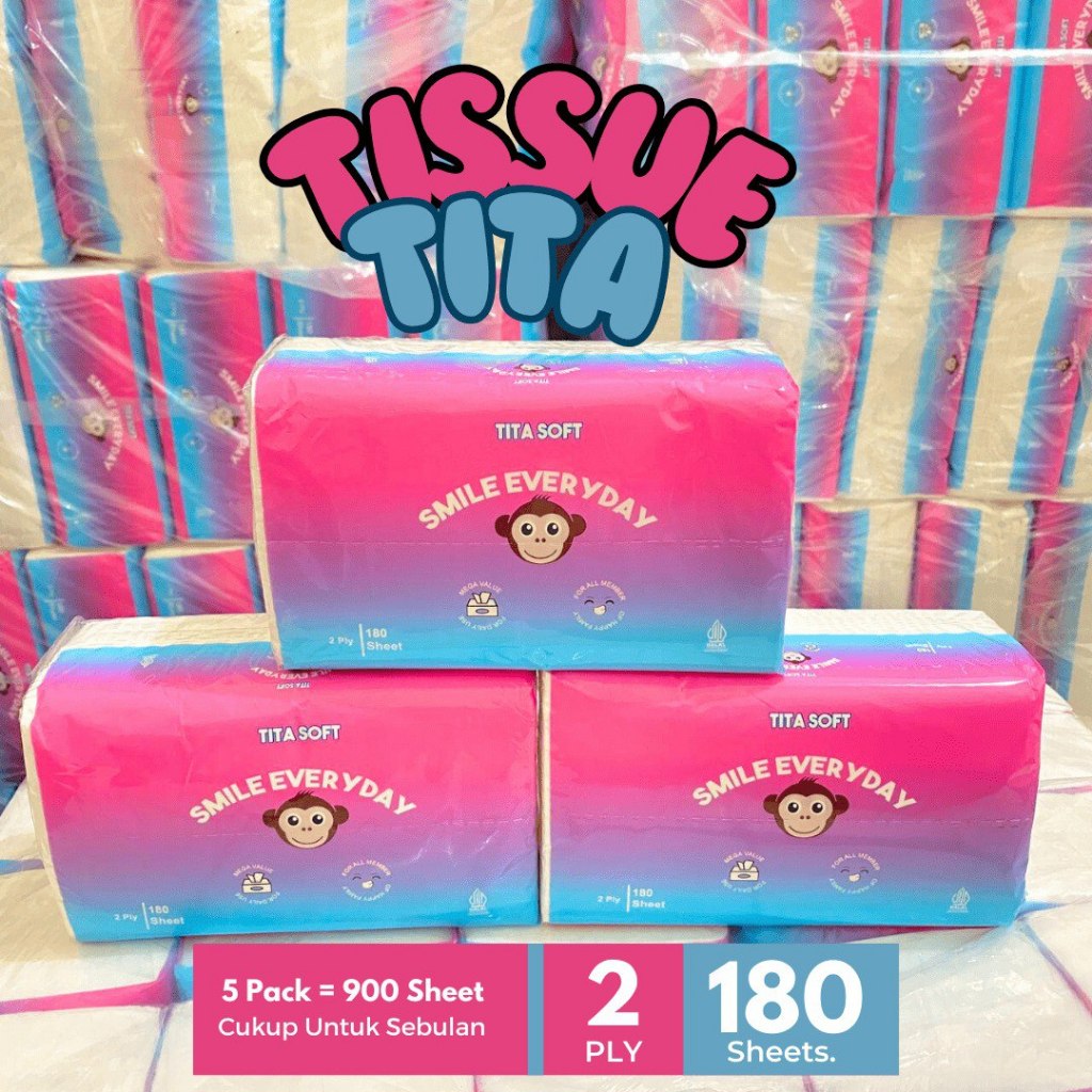 Facial Tissue 5 Pack Facial Cleansing Package Facial Tissue 180 Sheet 2 ...