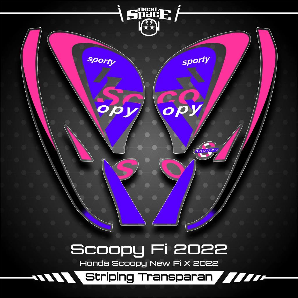 TRANSPARENT STRIPING SCOOPY SKU 4 CLEAR STICKER HONDA SCOOPY NEW FI ...