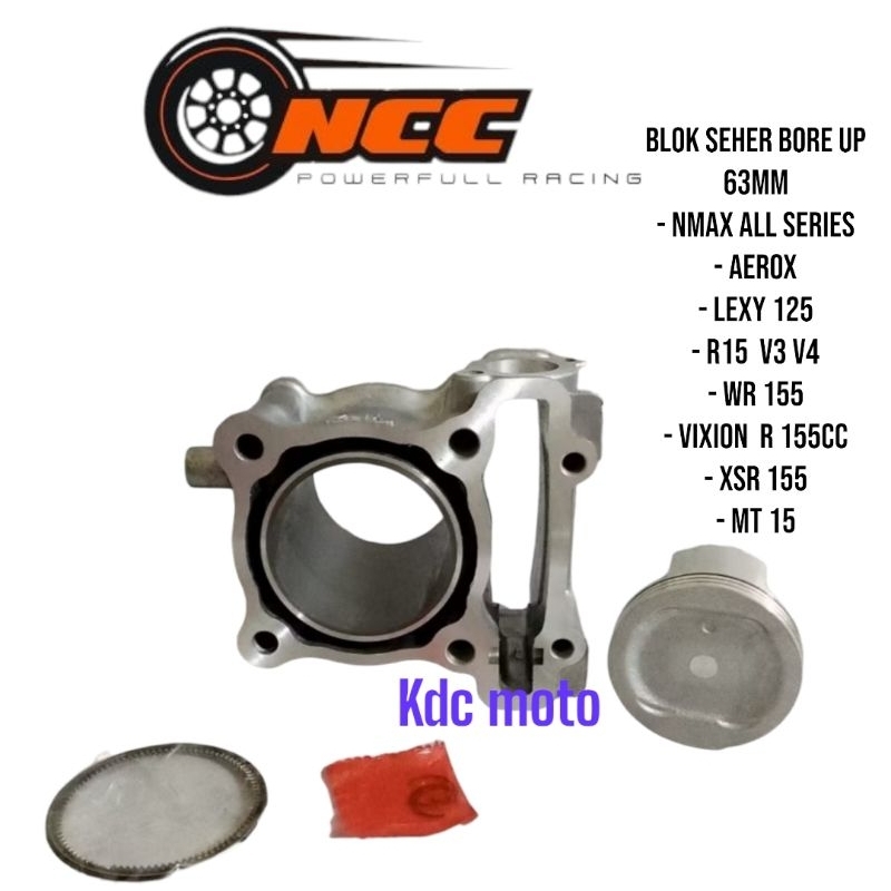 Bore up piston block 63mm NCC Nmax all series, aerox, Lexy 125, R15 V3 ...