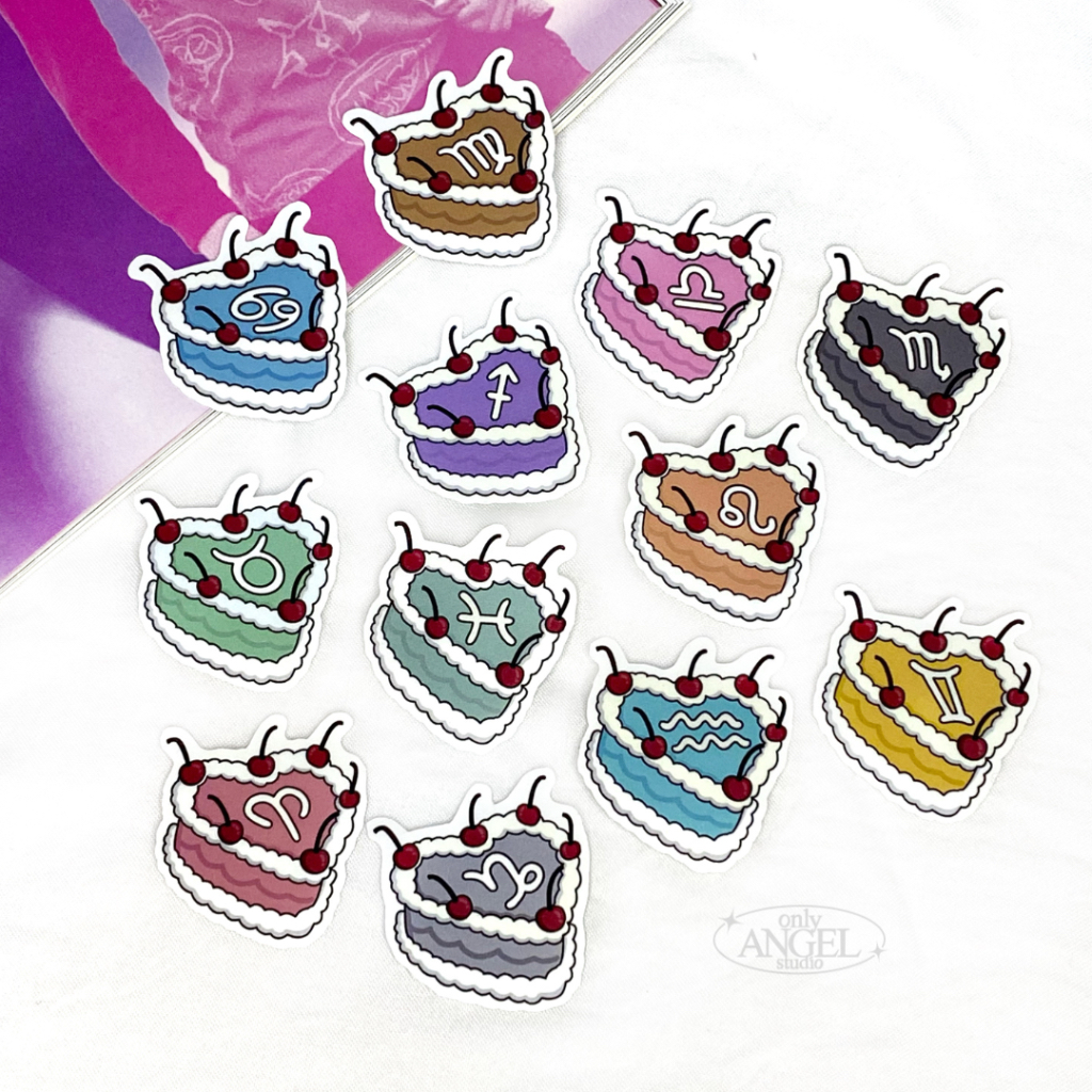Cosmic CAKE STICKER | Zodiac Signs Inspired | Only Angel Studio ...