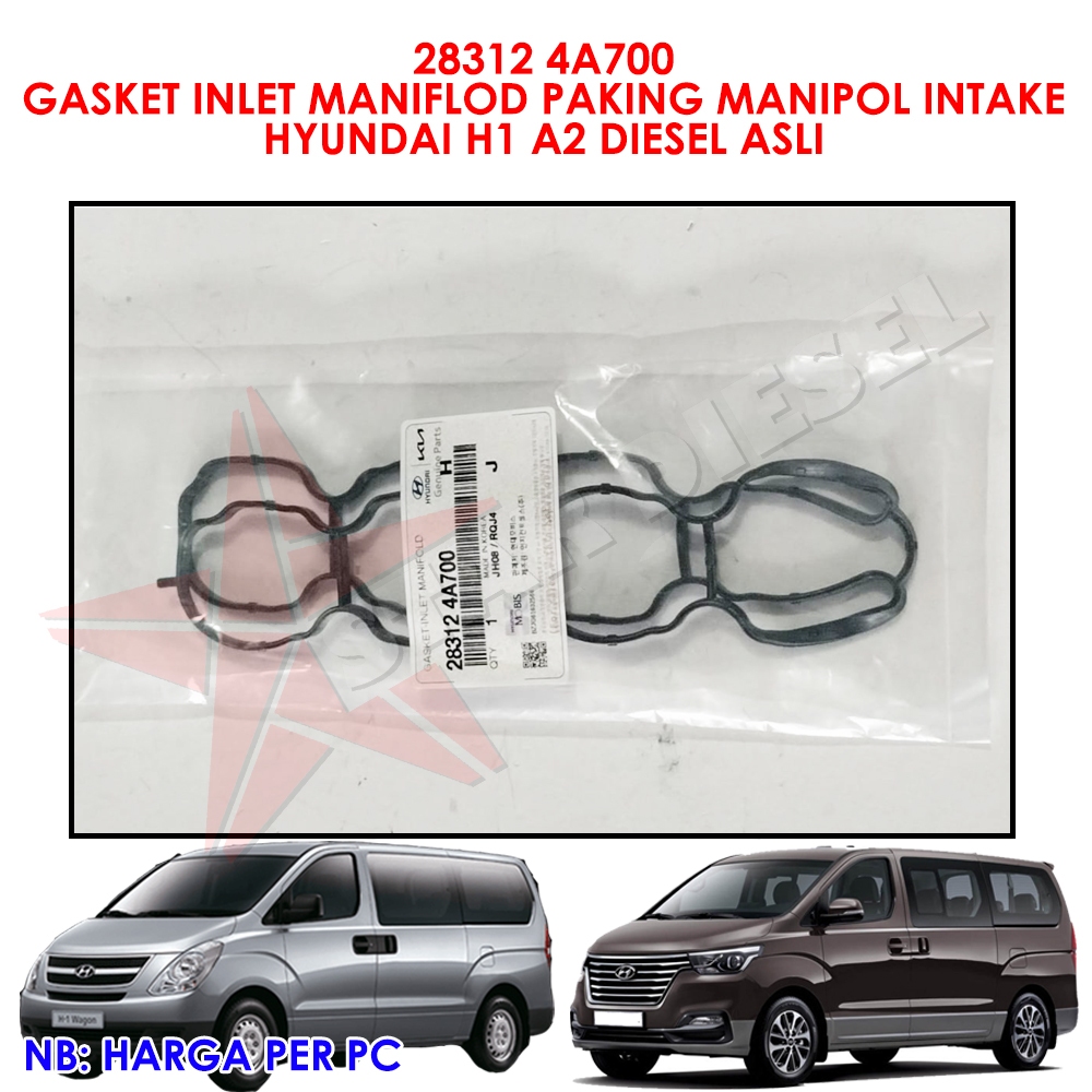 28312 4A700 INTAKE MANIFOLD GASKET RUBBER HYUNDAI H1 DIESEL STAREX ...