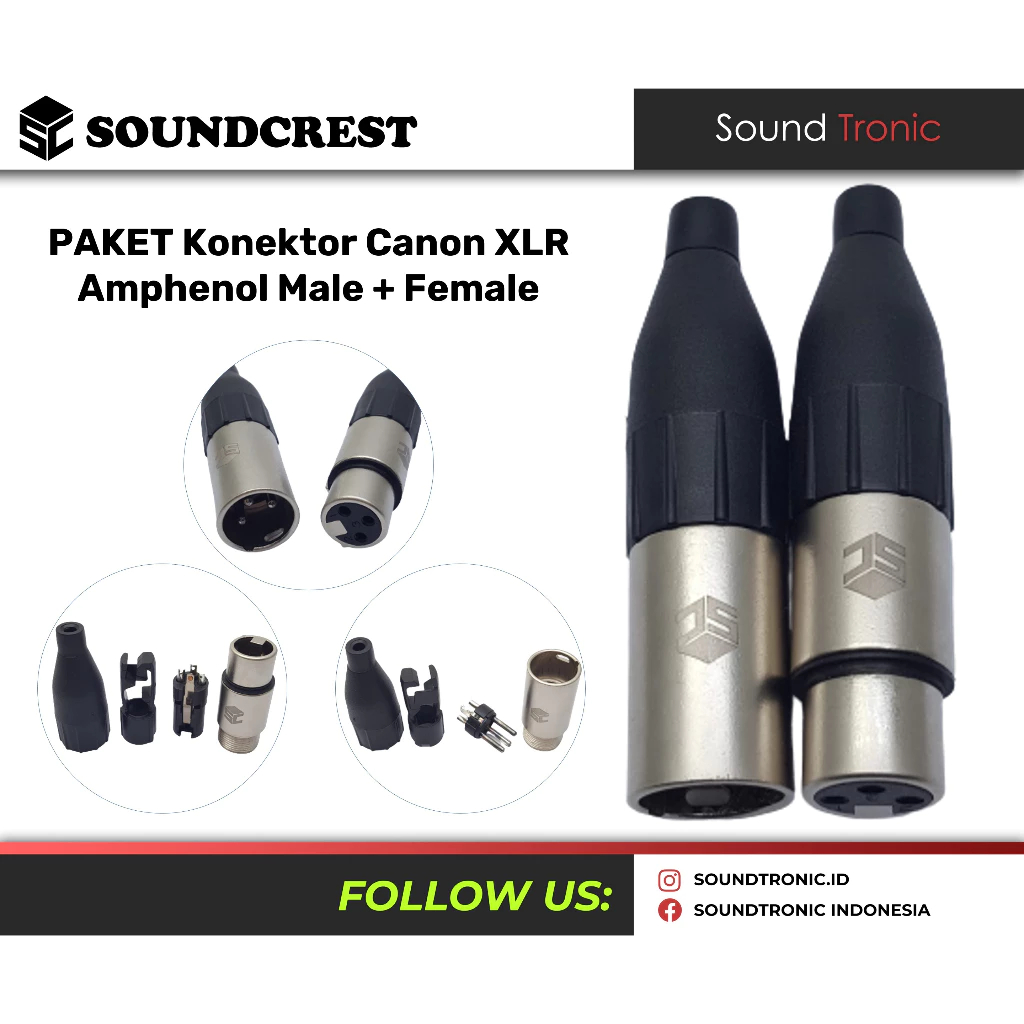 Canon XLR SOUNDCREST Male + Female Connector PACKAGE AMPHENOL model ...