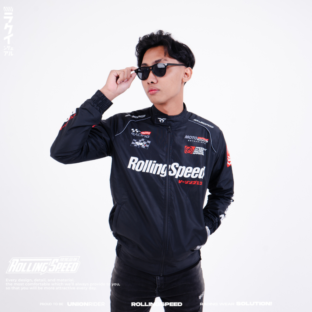 HITAM Rollingspeed - Mivro Jacket Nascar Black - Black Motorcycle ...
