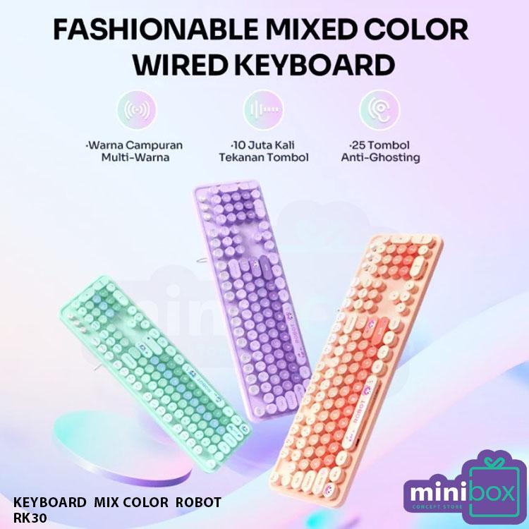 Robot RK30 / RK-30 Wired Keyboard Pastel Color Portable Office Keyboard ...