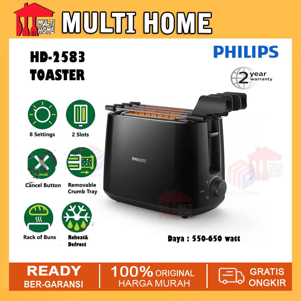 Philips Toaster HD2583/90 Bunwarmer With Sandwich Rack - Toaster ...