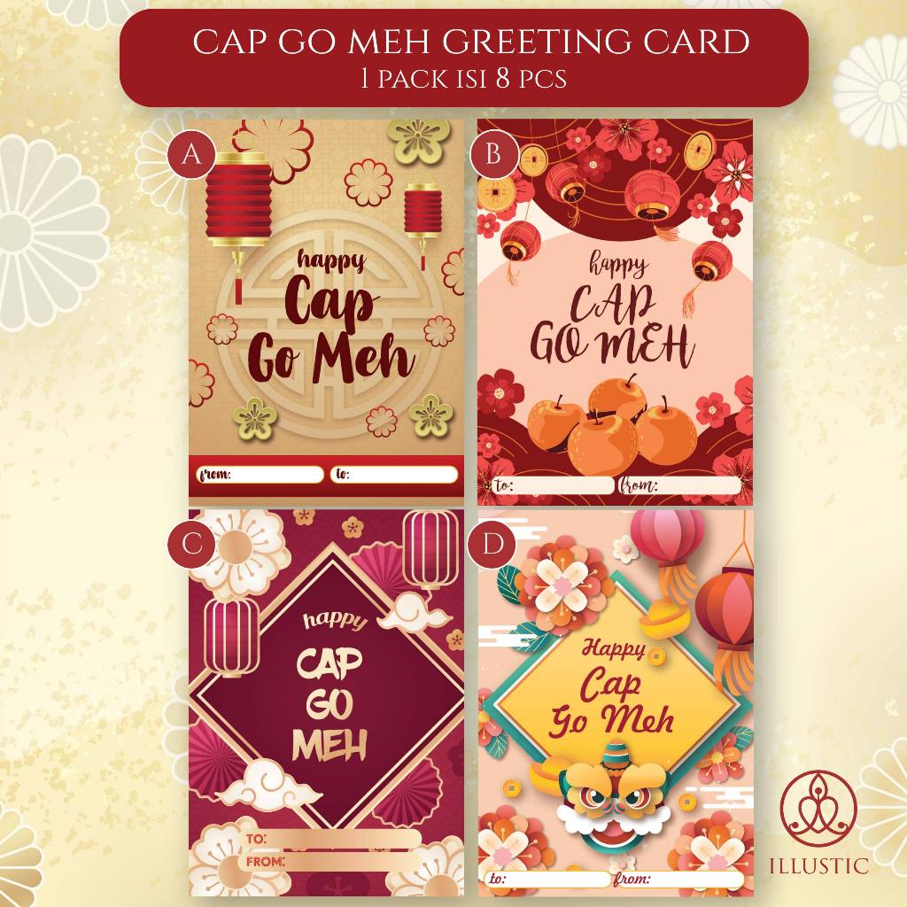 Greeting Card Cap Go Meh Greeting Cards (content of 8) | Shopee Philippines