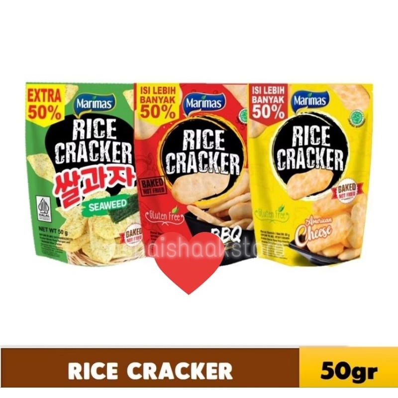 KONGBAP MARIMAS RICE CRACKERS 50gr BBQ/ AMERICAN CHEESE/ SEAWEED ...