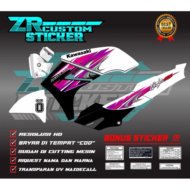 PUTIH Custom white ninja ss Striping transparent uv maxdecal variation ...