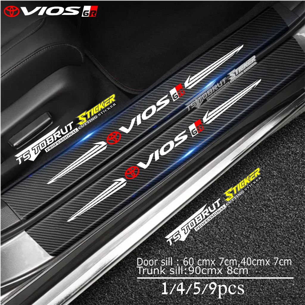3d carbon sticker for toyota vios gr sport car footrest protector ...
