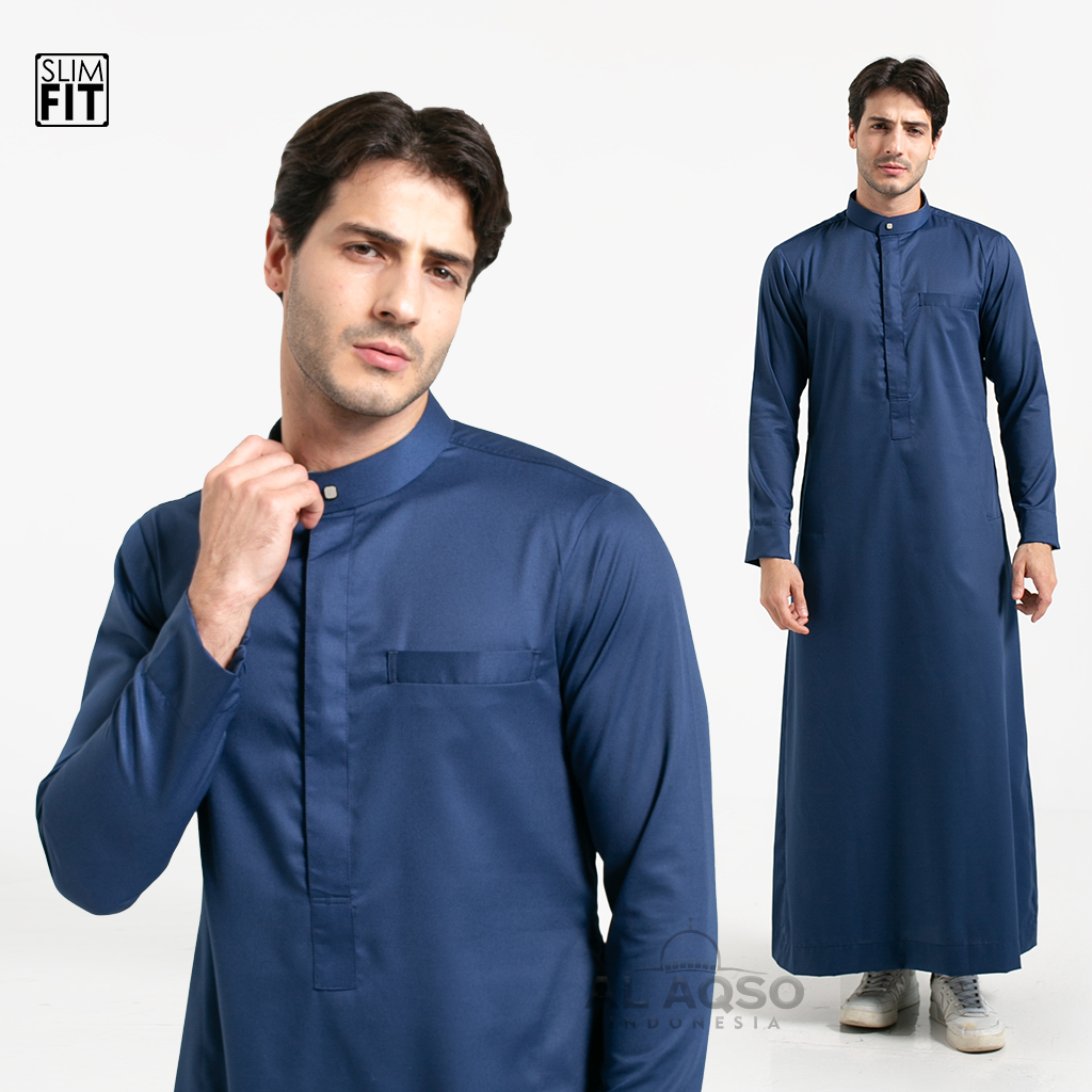 Al Aqso Digital Printing Robe Slimfit Zayn Thobe Gamis for Muslim Men ...