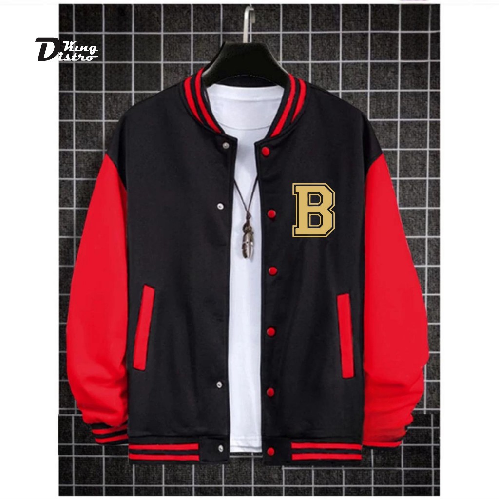 !! Varsity Baseball Jacket Button FONT B GOLD Premium Button Baseball ...