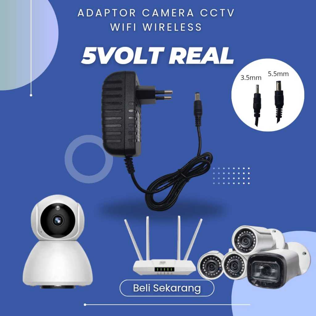 Dc Adapter 5V 2A PURE AMPERE CCTV Adapter TP-LINK Modem Router jack 3 ...