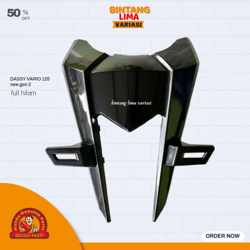 HITAM Black Front Shield Cover Vario 125 eSP K2V/64302-K2V-N30ZA Front ...