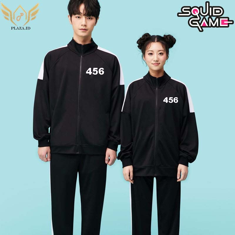 HITAM PUTIH Squid GAME JACKET OVERSIZE KOREAN GAME JACKET CAN CUSTOM ...
