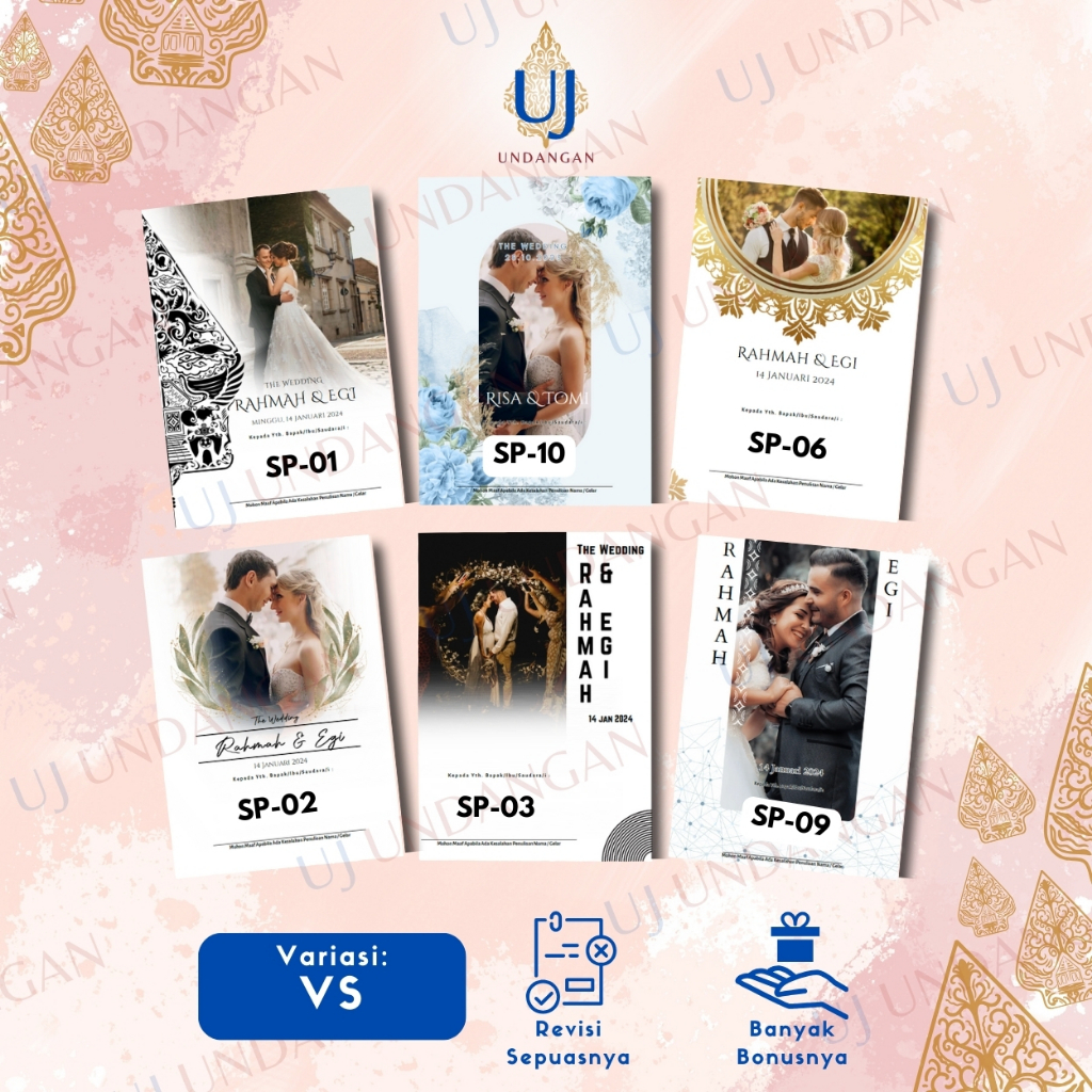 UJ Invitation Premium 2-Fold Invitation Free 2 Photos BC Gramature 160 ...
