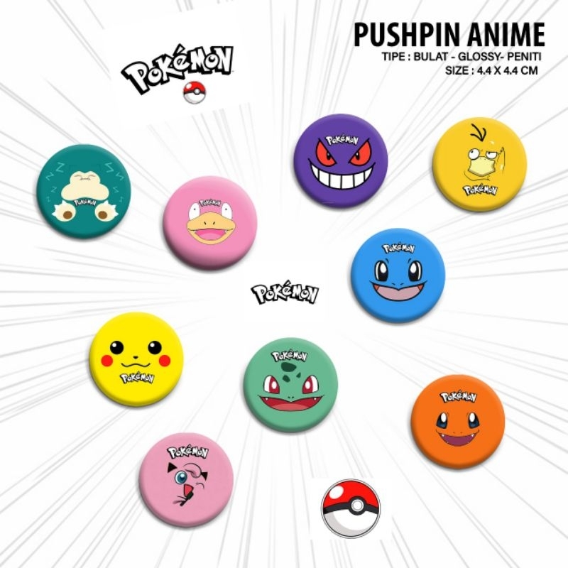 Pokemon SERIES Pins - ANIME Round Pins - BROSS - Pins | Shopee Philippines