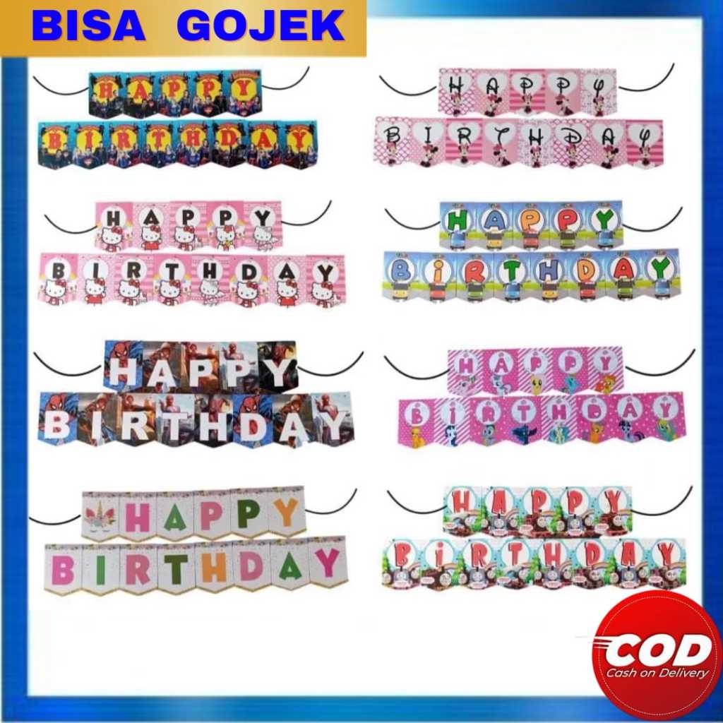 Character Banner / Happy Birthday Banner / Birthday Banner Set | Shopee ...