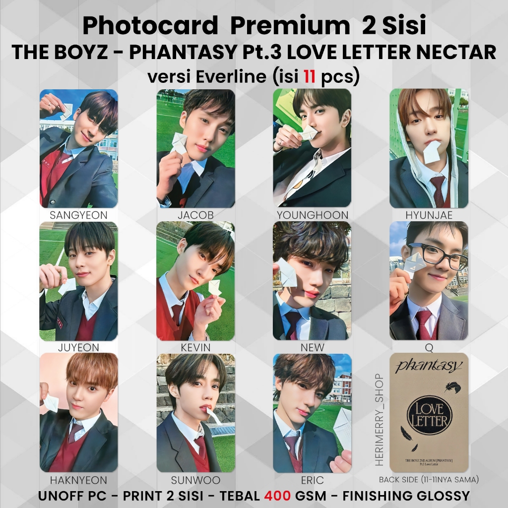 (11 PCS) THE BOYZ PHANTASY Photocard Part 3 LOVE LETTER NECTAR - PC 2 ...