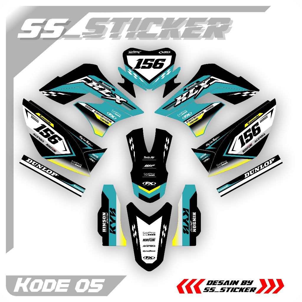 Old Kawasaki Klx Full Body Decal - Can Change Your Name And Number. Ps ...