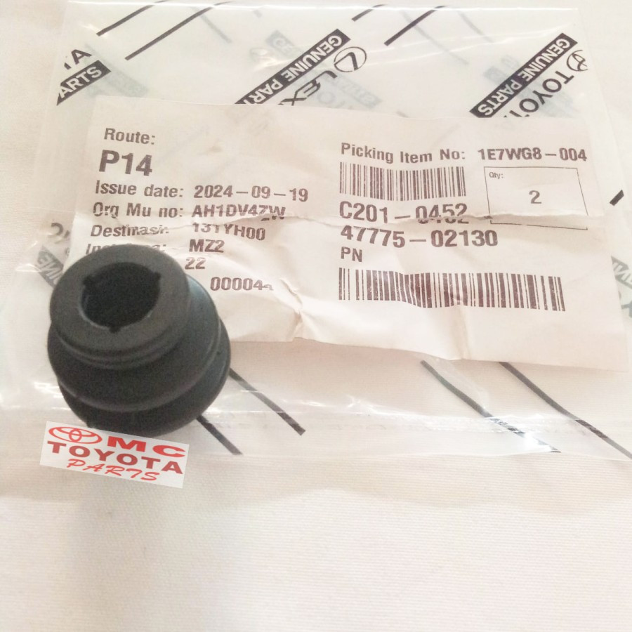 Original Toyota Vios Yaris Altis 47775-02130. Front Pen Caliper Rubber ...