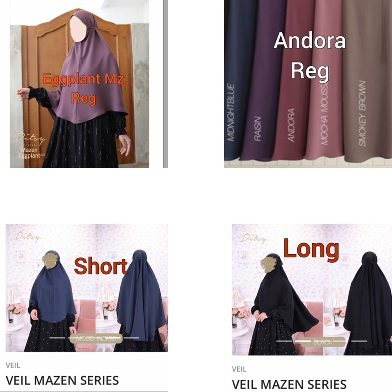 October 2024 VEIL MAZEN || Veil MAZEN BLACK || Veil MAZEN MOOD INDIGO || Veil MAZEN BUTTERMINT ...