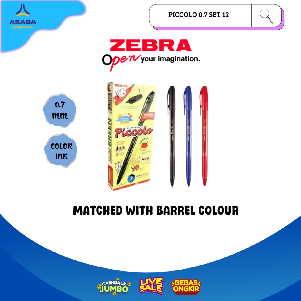 Asaba Bandung - Zebra Piccolo 07 1 Dozen Contents 12 Pcs | Shopee ...