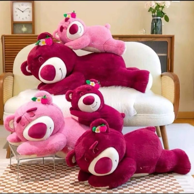 New Bear Lotso Lying strawberry animal medium size Bear plush toy ...