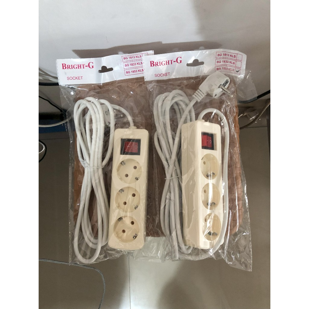 Bright G STOP CONTACT 3 HOLES + 1 ON OFF SWITCH + 3 METER and 5 METER ...