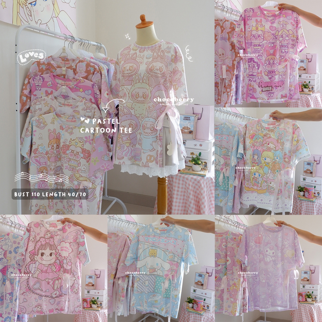 Chocoberry - PASTEL CARTOON TEE / t-shirt sanrio sailormoon kawaii ...