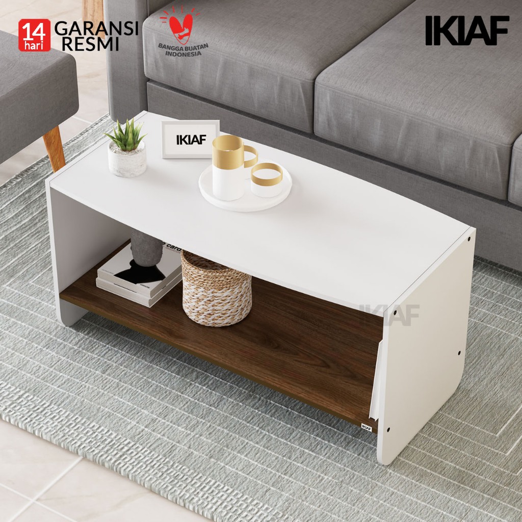 Ikiaf Aesthetic Minimalist Living Room Sofa Table 2-tier Coffee Table ...