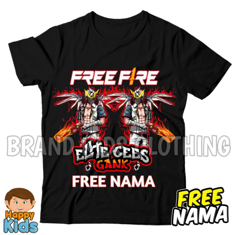 Free Name Children's T-shirt SG OPM Char Free Fire EliteCees Gank New ...
