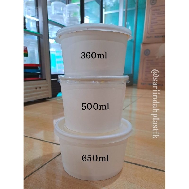 PAPER BOWL 500ML PAPER BOWL + LID CONTENTS 25 | Shopee Philippines