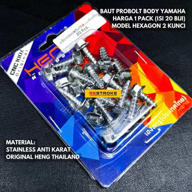Yamaha HEXAGON BODY BOLT 2 KEYS MIO NMAX AEROX LEXI FINO XEON ORIGINAL ...