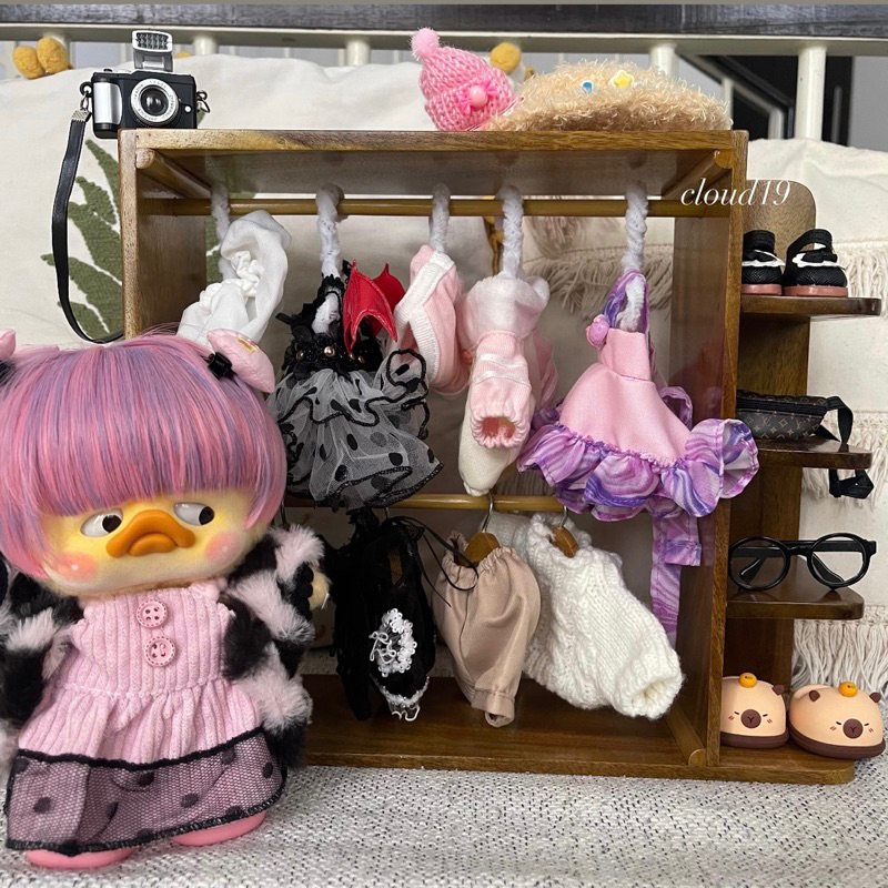 Labubu clothes rack/duck bento set // Doll clothes rack // pumpkin doll ...