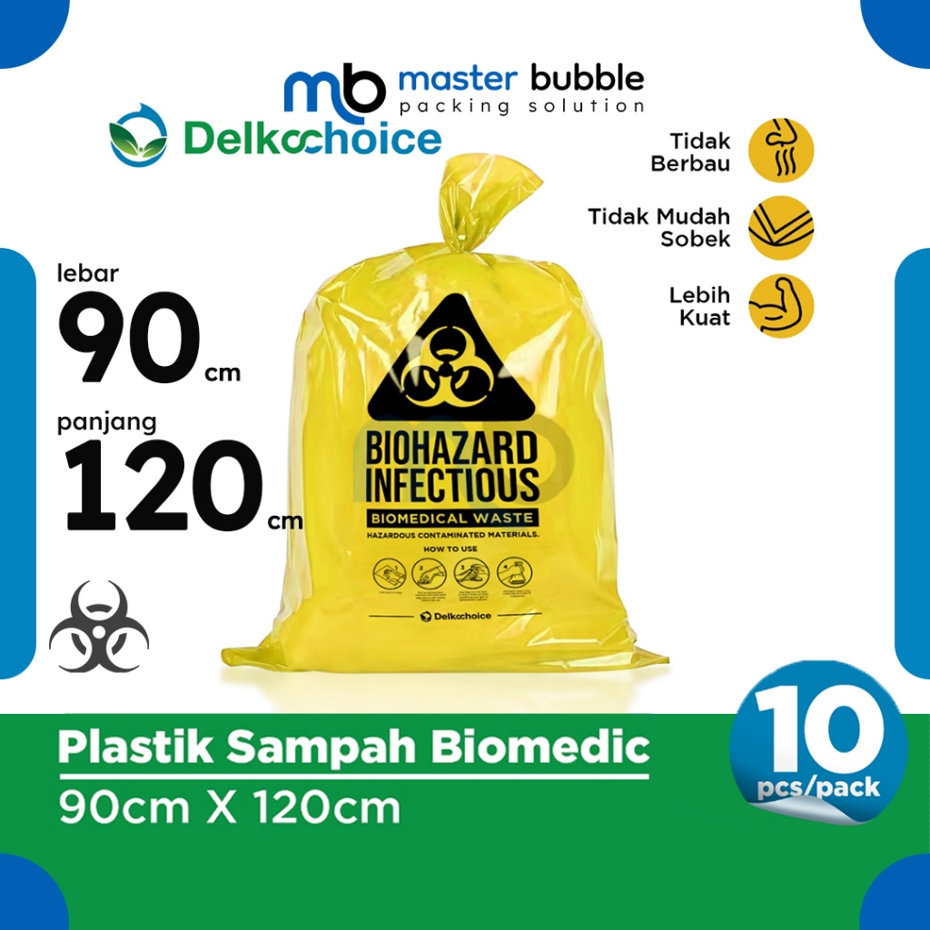 Biohazzard Plastic Trash Bags 90 x 120cm Delkochoice Infectious Plastic ...