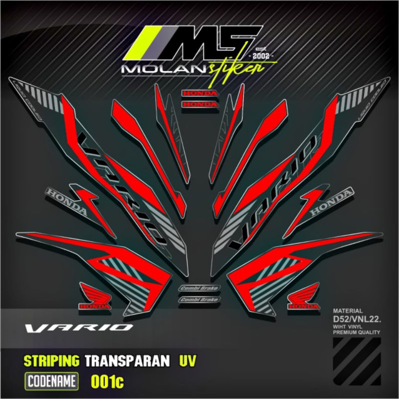 MERAH Decal Sticker Striping Transparent Variations Uv All New Vario ...