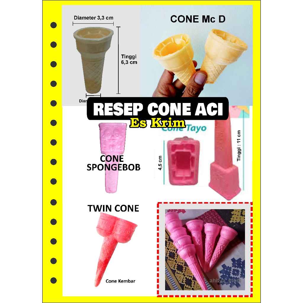Aci Tawar Cone Recipes, Ice Cream Crackers, Ice Cream Funnels in ...