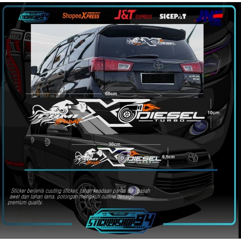 Land squid cutting sticker X diesel turbo car window sticker Reflective ...