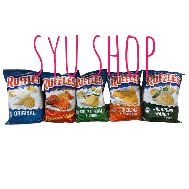 Ruffles potato chip chips original flamin hot sour cream onion cheddar ...