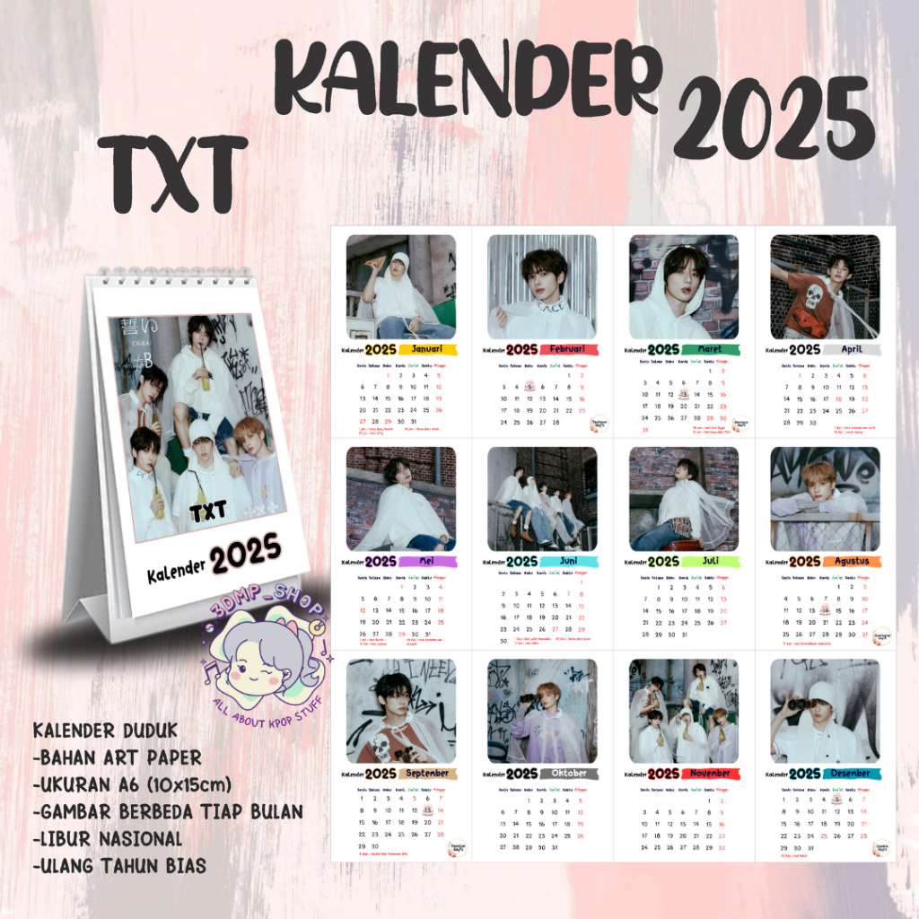 2025 KPOP TXT SITTING CALENDAR | Shopee Philippines
