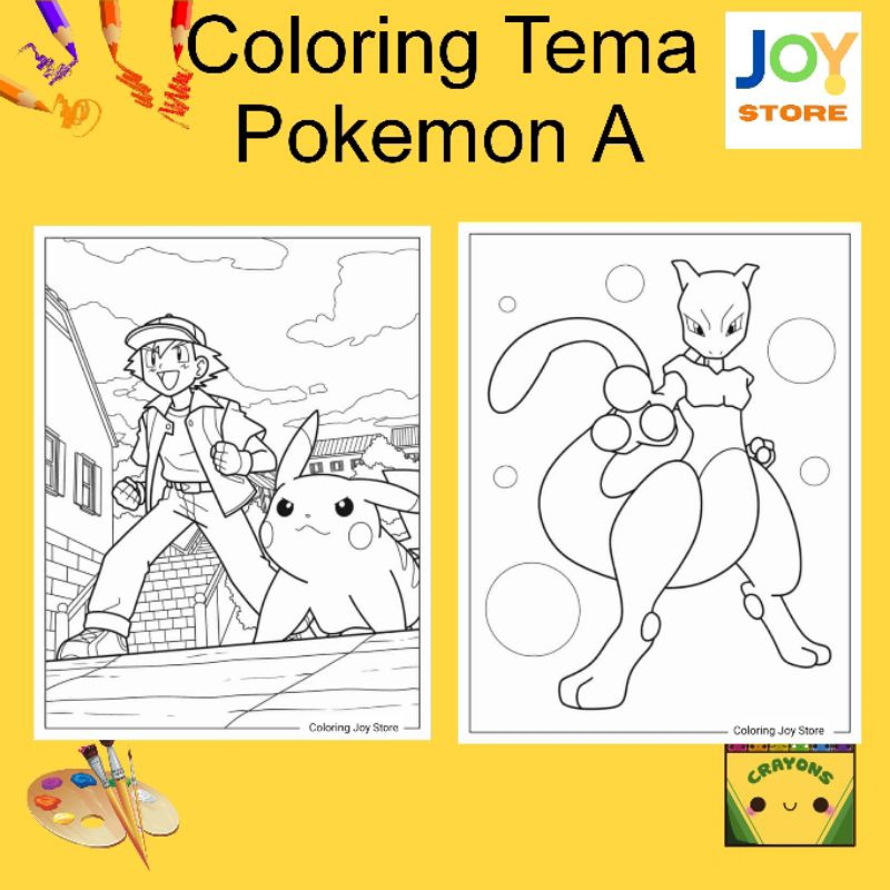 Coloring Drawing Paper sizes A4 and A5 150 gsm - Pokemon Theme Coloring ...