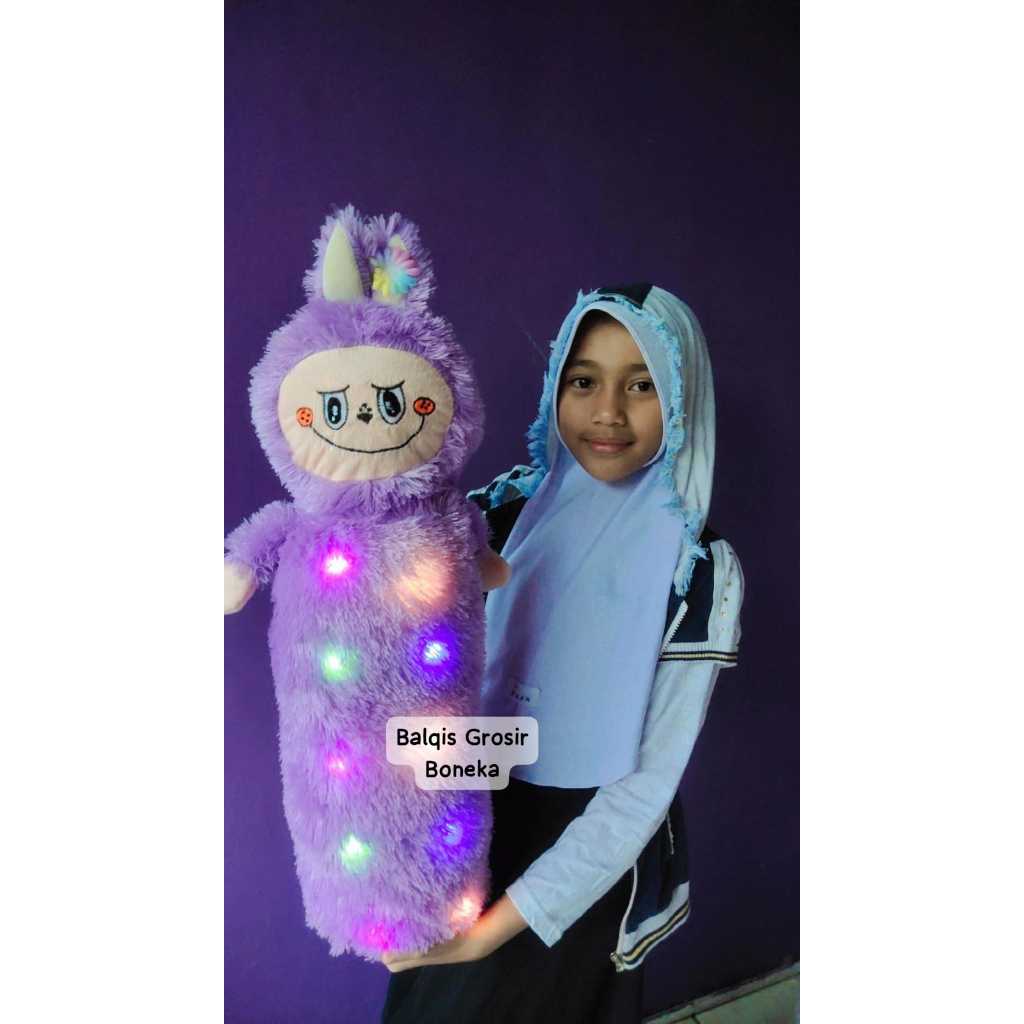 Labubu Monster Exciting Macaron Bolster 70cm Light Up Led Light Soft ...